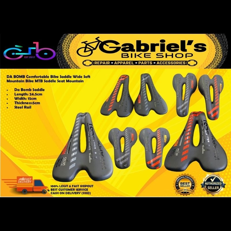 DA BOMB Comfortable Bike Saddle Wide Soft Mountain Bike MTB Saddle Seat ...