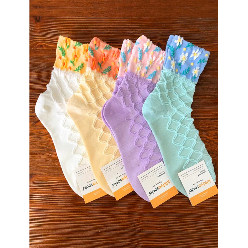 Emboss Flower Korean Iconic Socks | Shopee Philippines