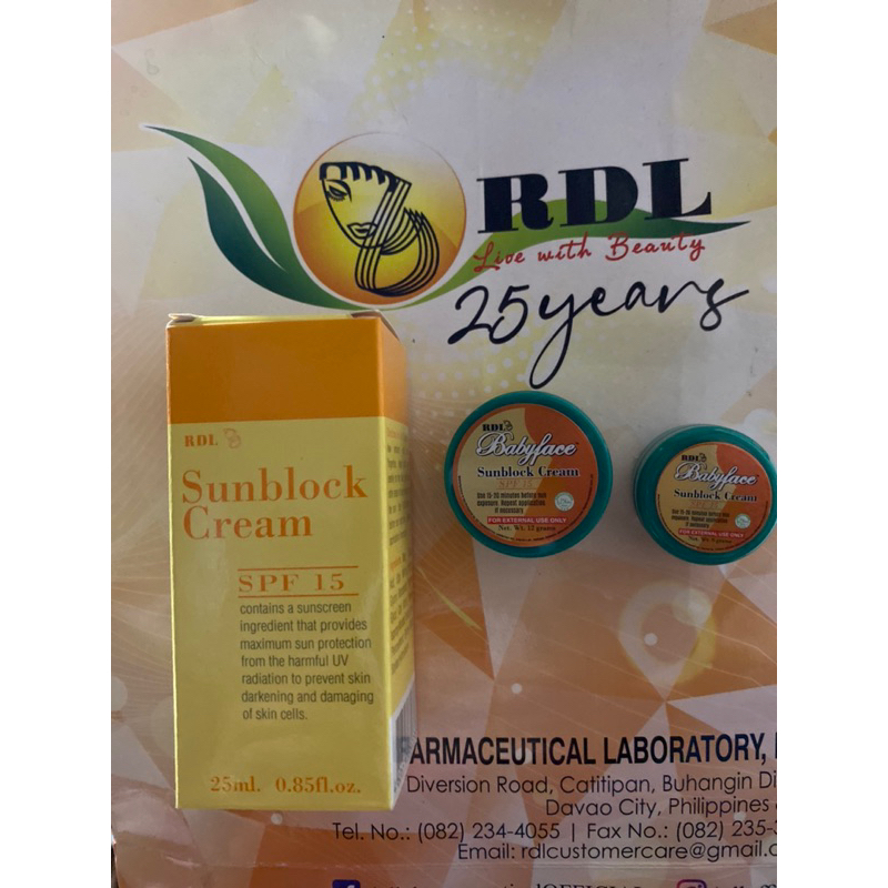 RDL SUNBLOCK CREAM SPF 15 (6G,12G,25ML) | Shopee Philippines