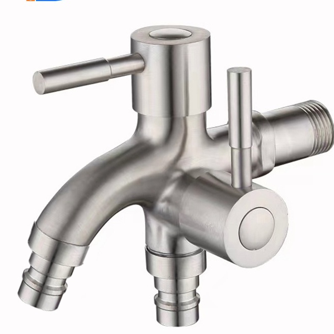 Faucet Two Way valve Bathroom Kitchen Wall Mounted Faucet 1 in 2 out ...