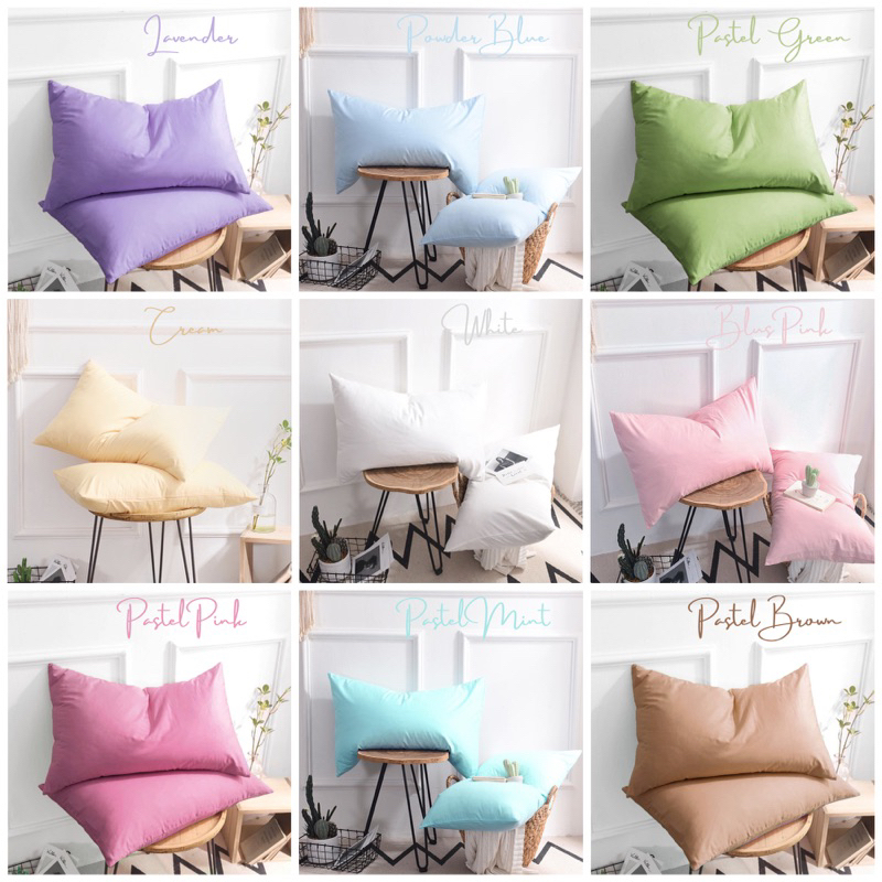 1pc PILLOWCASE PLAIN Pastel Color Aesthetic Rainbow Pillow Nordic ...