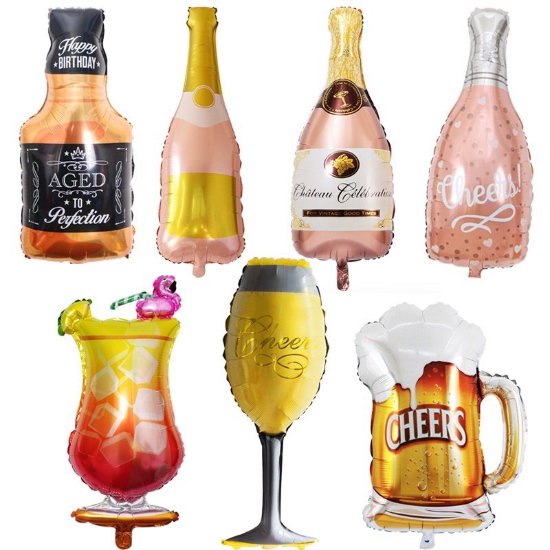 Big size Champagne wine Bottle Aluminum Foil Balloon Birthday Decor ...