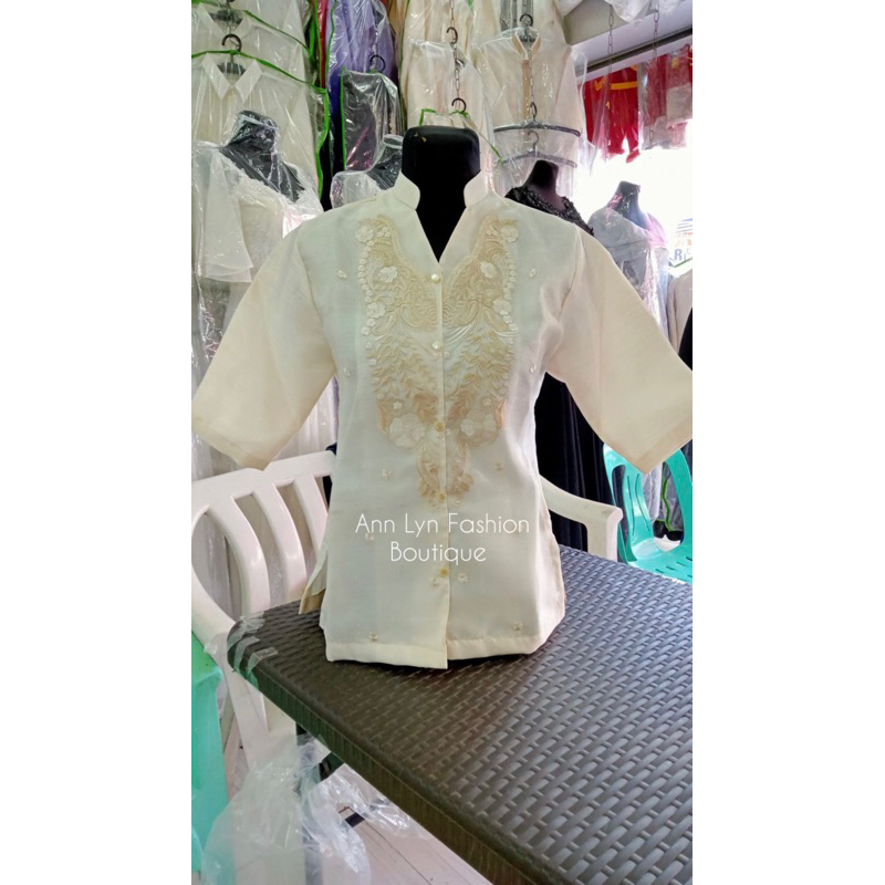 Ladies Barong 3/4 Organza with Embroidered Design ( Random Design ...