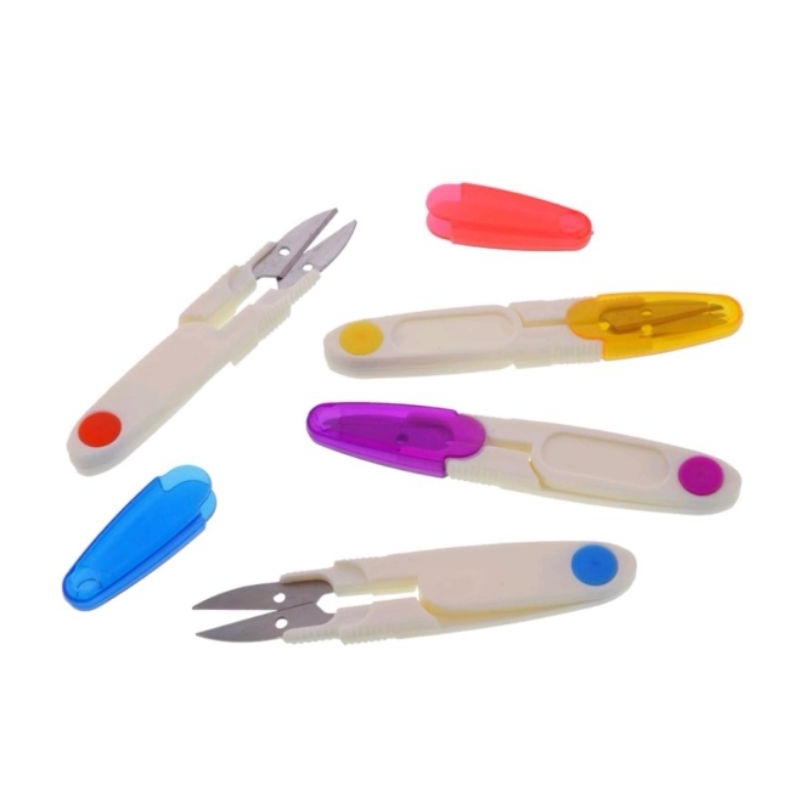 Japanese Plastic Handle Sewing Scissors V Shape Cross Stitch Embroidery ...