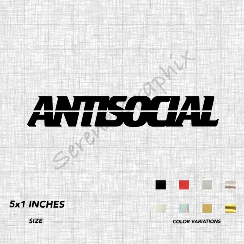 ANTISOCIAL Sticker - Waterproof Cut Out Sticker | Shopee Philippines