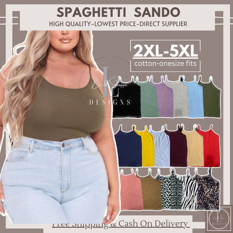 BIGGER SIZE 2XL-5XL Spaghetti Strap Sando | Shopee Philippines