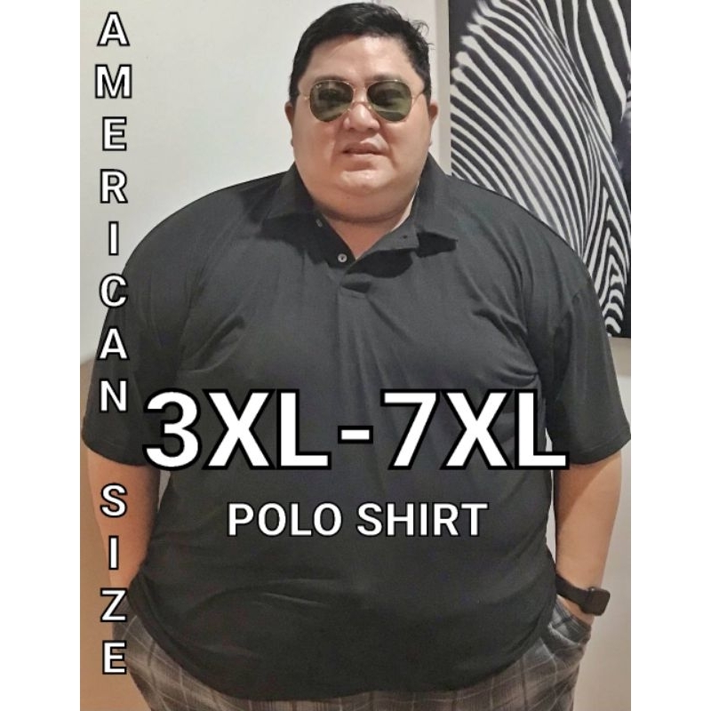 Men's Plus Size Plain Black Polo Shirt (3XL-7XL) | Shopee Philippines