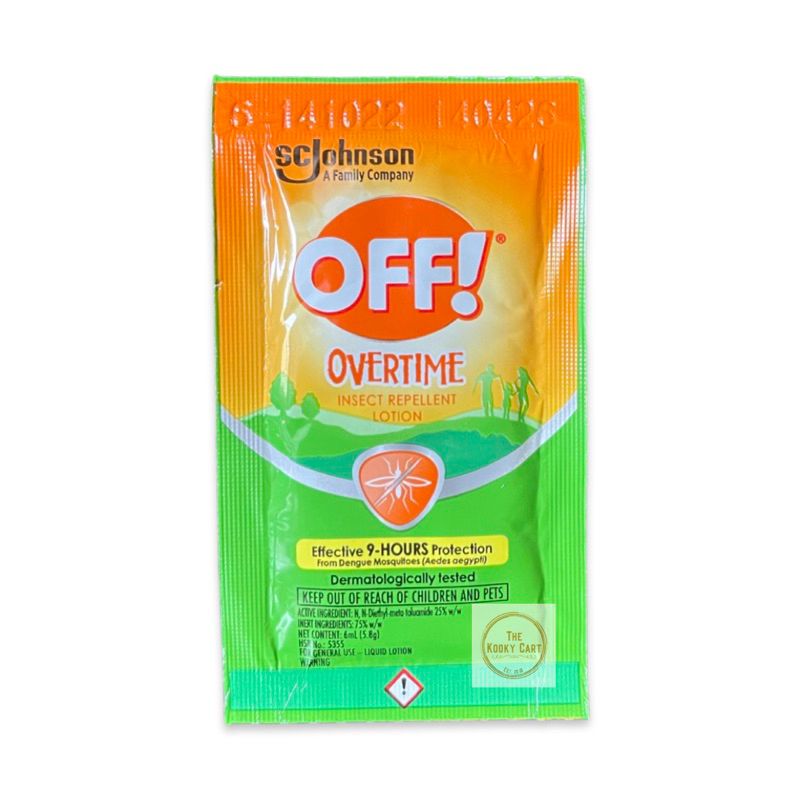 Off Lotion Overtime Insect / Mosquito Repellent Sachet (6ml) | Shopee ...