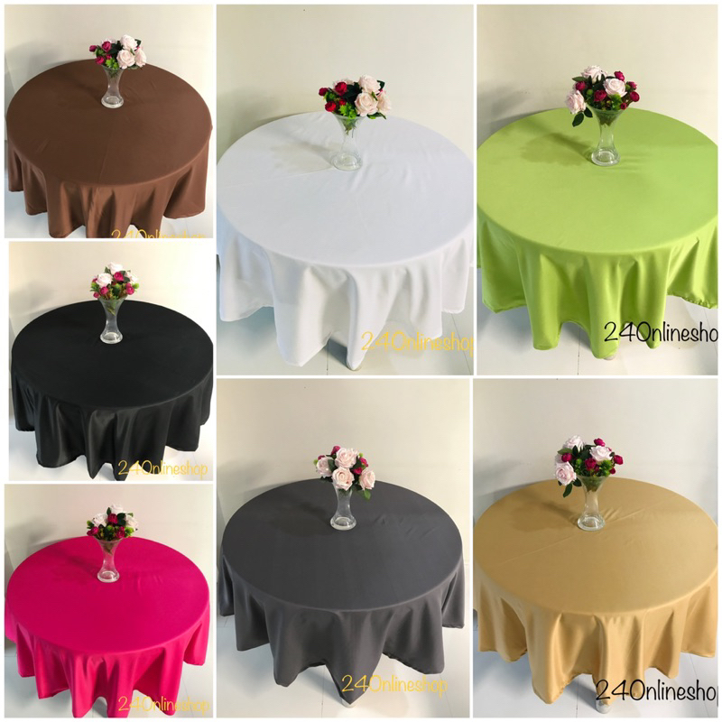Plain Table Cloth / Table Cover - Plain Round Table Cover | Shopee ...