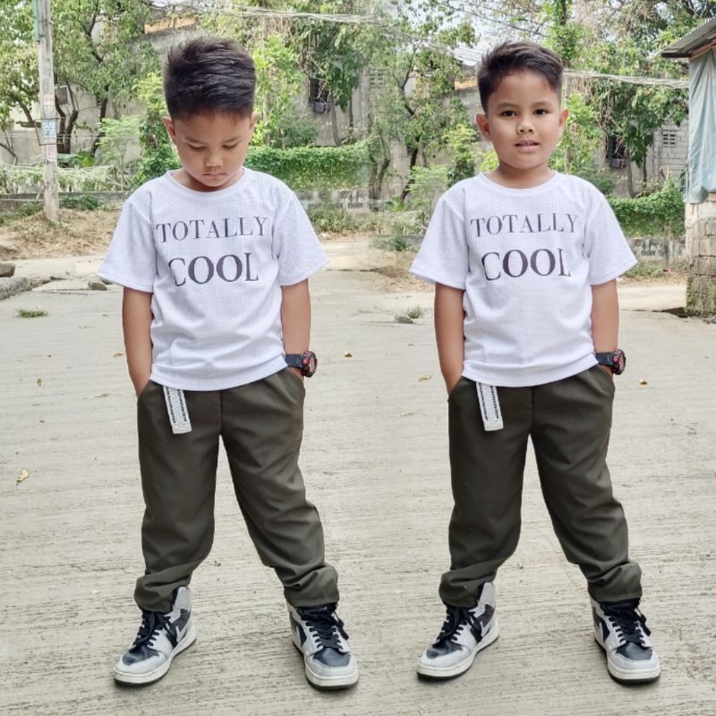Trouser terno tshirt for kids boy | Shopee Philippines