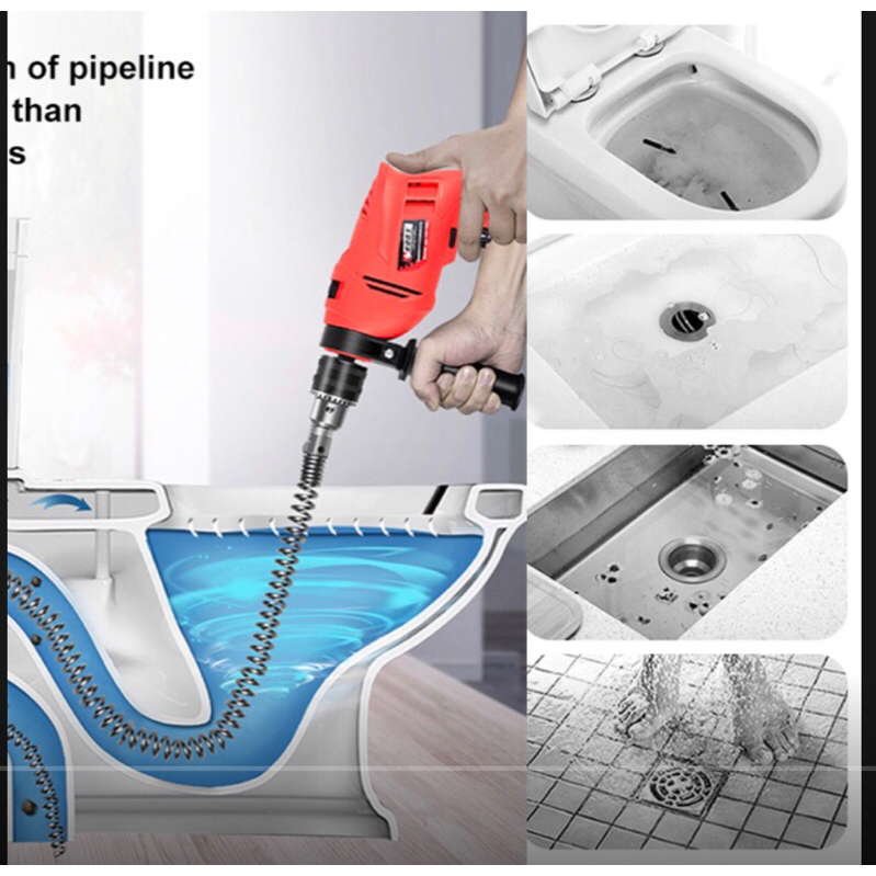 Bathroom/Kitchen/Toilet Utility Spring Pipe Unclog Pipe Clog Remover ...