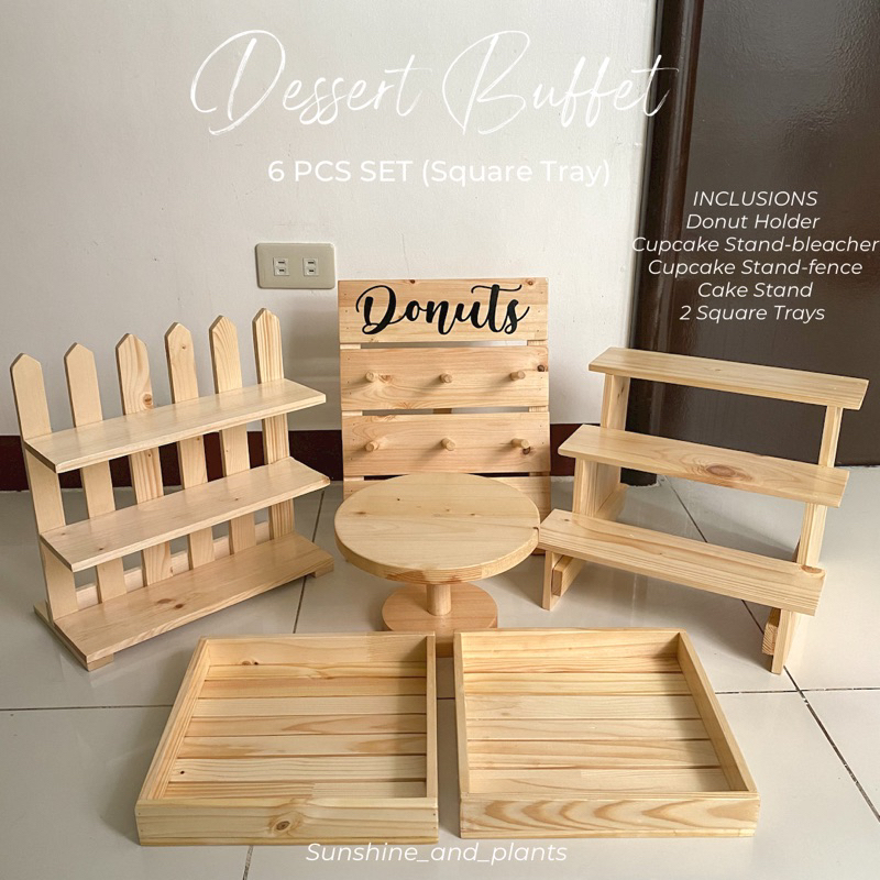 Sweet Corner Dessert Buffet Set (6PCS) square tray | Shopee Philippines