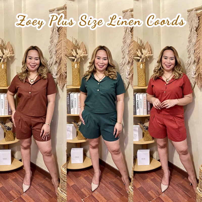 ZOEY PLUS SIZE LINEN COORDS WITH POCKETS | RITCHROXRTWSHOP | Shopee ...