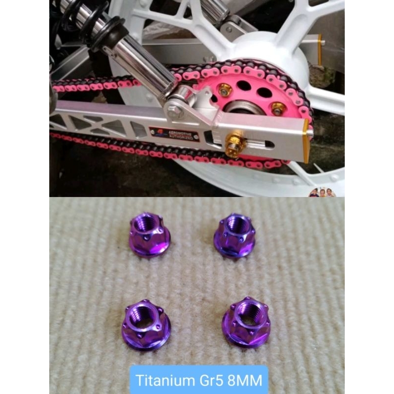 Titanium Gr5 8MM Sprocket Nut Set for Raider 150fi/carb/Wave/Xrm (4pc ...