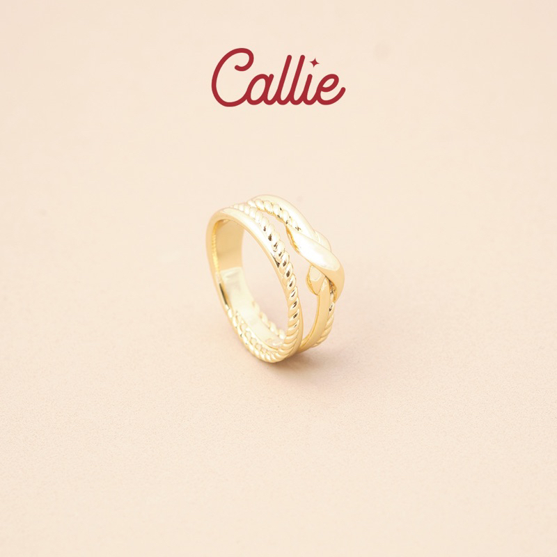 Callie 14k Gold Plated Minimalist Layered Knot Ring Shop Callie ...
