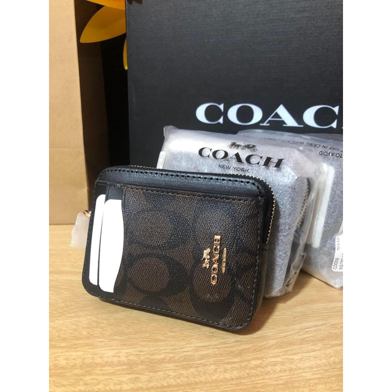 Coach Zip Card Case Wallet, 100% Original | Shopee Philippines