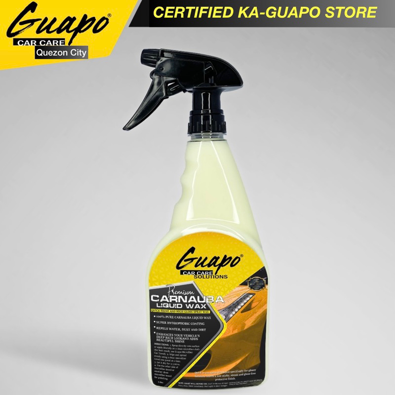 Guapo Car Care Premium Carnauba Liquid Spray Wax / Hydrophobic Mirror ...