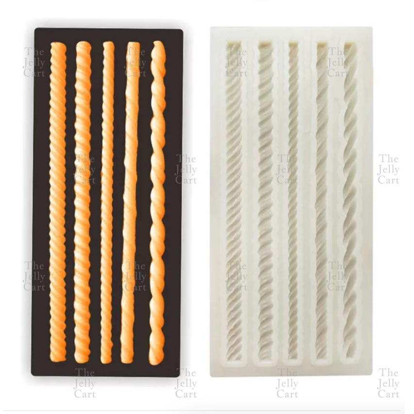 Rope Silicon Fondant Molder Baking 4-Line Cake Mold Decoration Supply ...