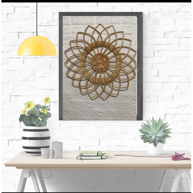 Big Rattan Wall Decor Native | Boho | Rustic Accent Big Size 23 inches ...