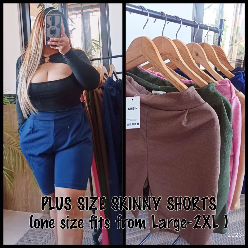 Plus size Highwaist Skinny Shorts Large-3XL (Shorts only) | Shopee ...