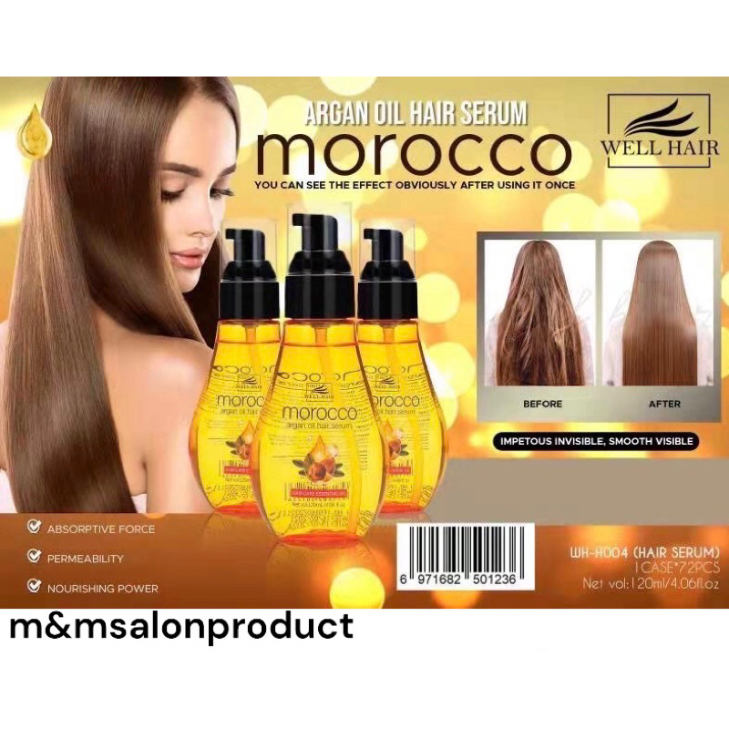 Well hair morocco Argan oil Hair serum 120ml | Shopee Philippines