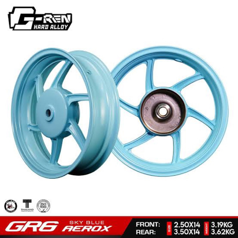 G REN MAGS GR6 /AND6 AEROX155 V1/V2 2.50/14 3.50/14 PAIR WHITE/GOLD ...