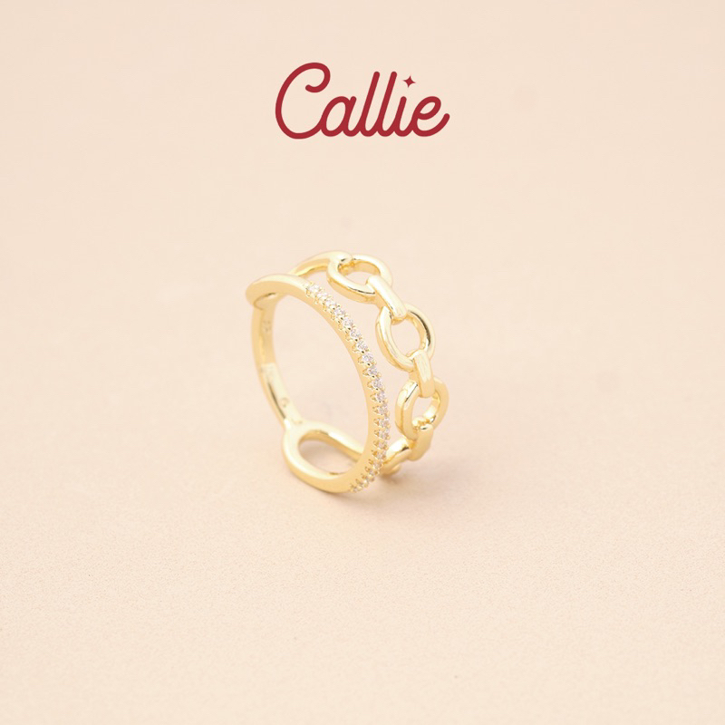 Callie 14k Gold Plated Carla Layered Chain Ring Shop Callie | Shopee ...