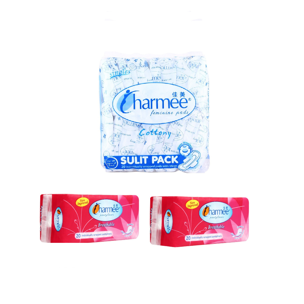 Charmee Sanitary Napkins All-flow with wings Sulit Pack 20's with ...