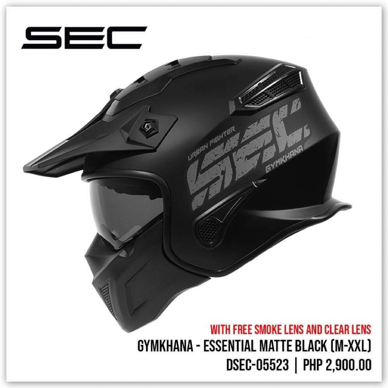 SEC Helmet - Gymkhana Essential (Matte Black Only) | Shopee Philippines