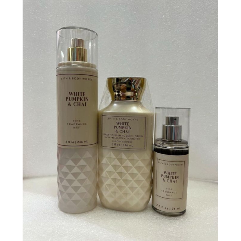 Bath & Body Works White Pumpkin & Chai Body Mist 236ml/75ml | Shopee ...