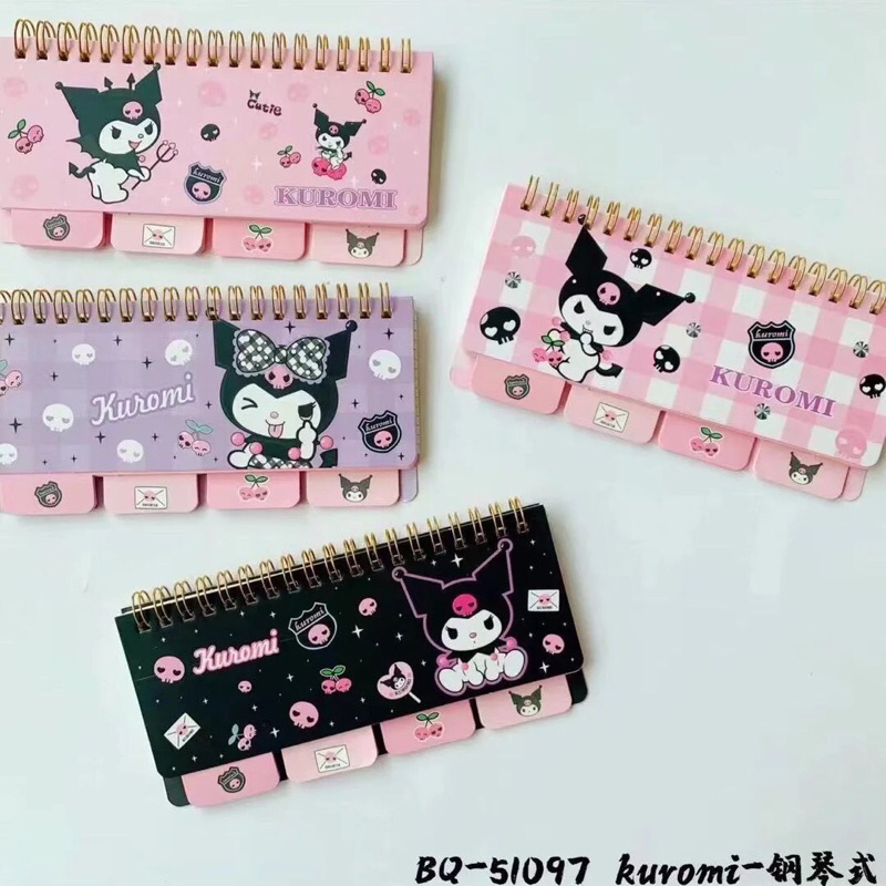 New Sanrio Kuromi Ledger Notebook Mini Writing Book Divider Journal ...