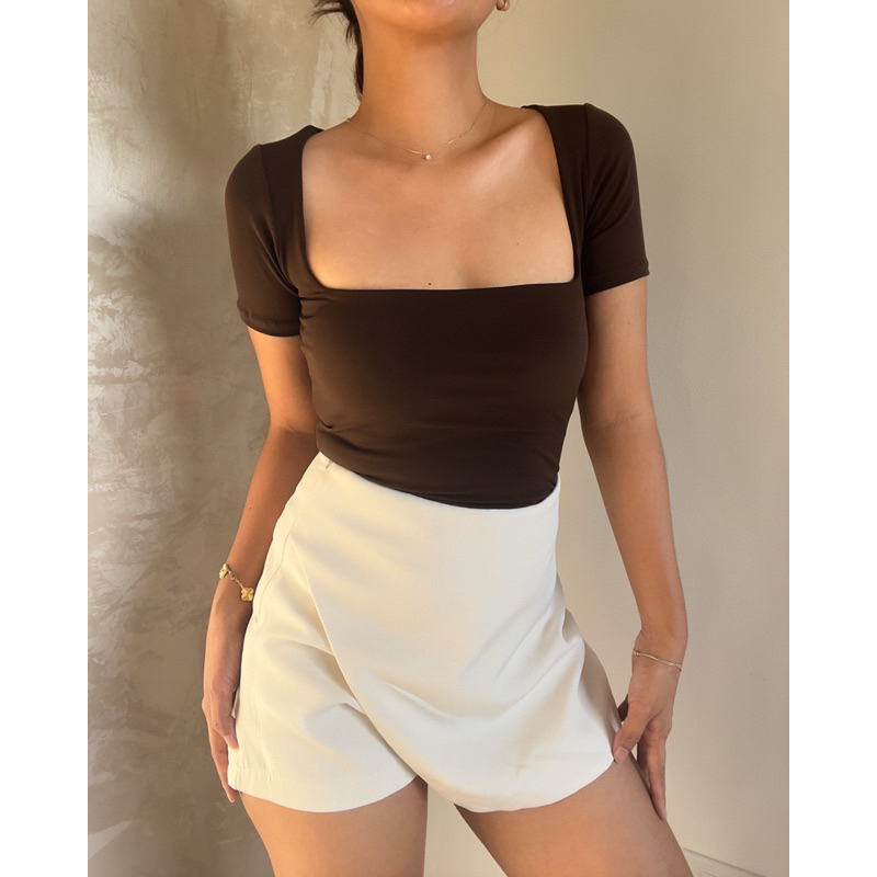House of Lulu | PALMA Deep Square Neck Basic Top | Shopee Philippines