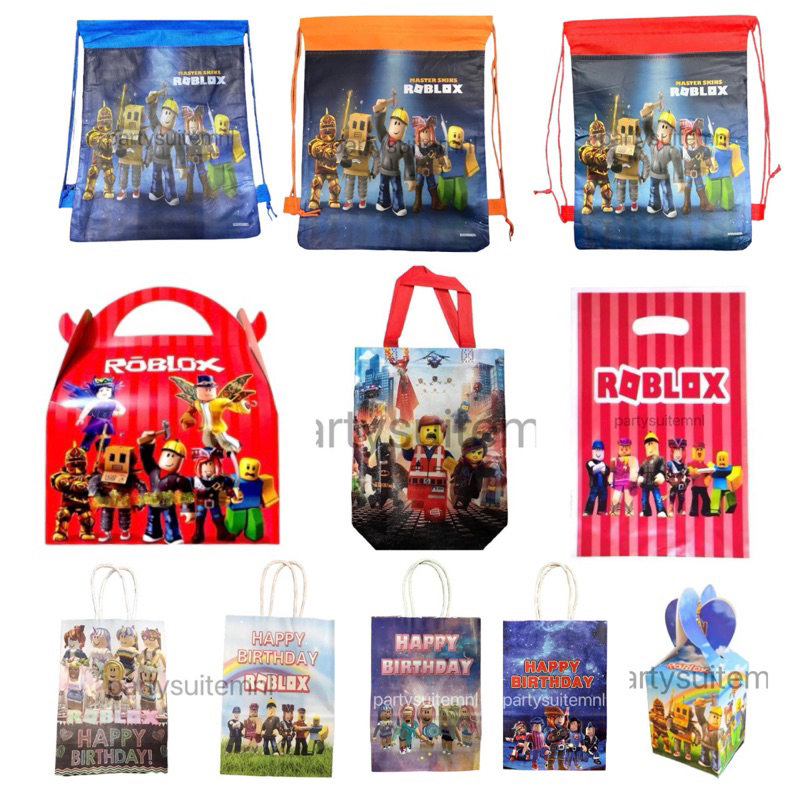 Roblox Game Theme Kiddie Lootbags/ Paper Bags/ Drawstring Bags | Shopee ...