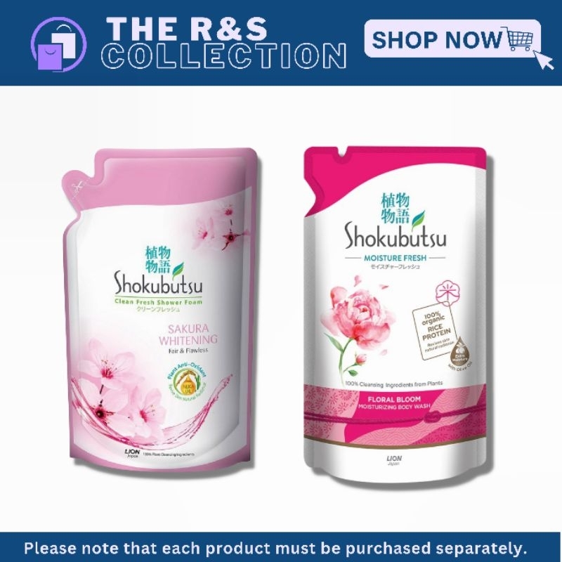 Shokubutzu Clean Fresh Shower Foam Sakura Whitening / Floral Bloom 600 ...