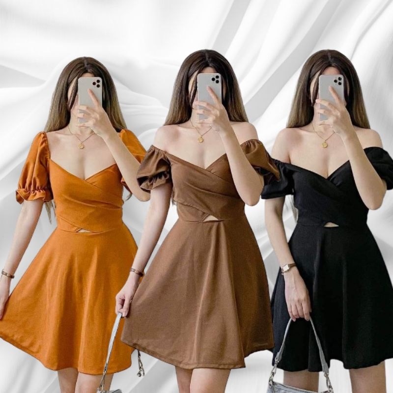 Eunice Criss Cross Off Shoulder Dress | Shopee Philippines