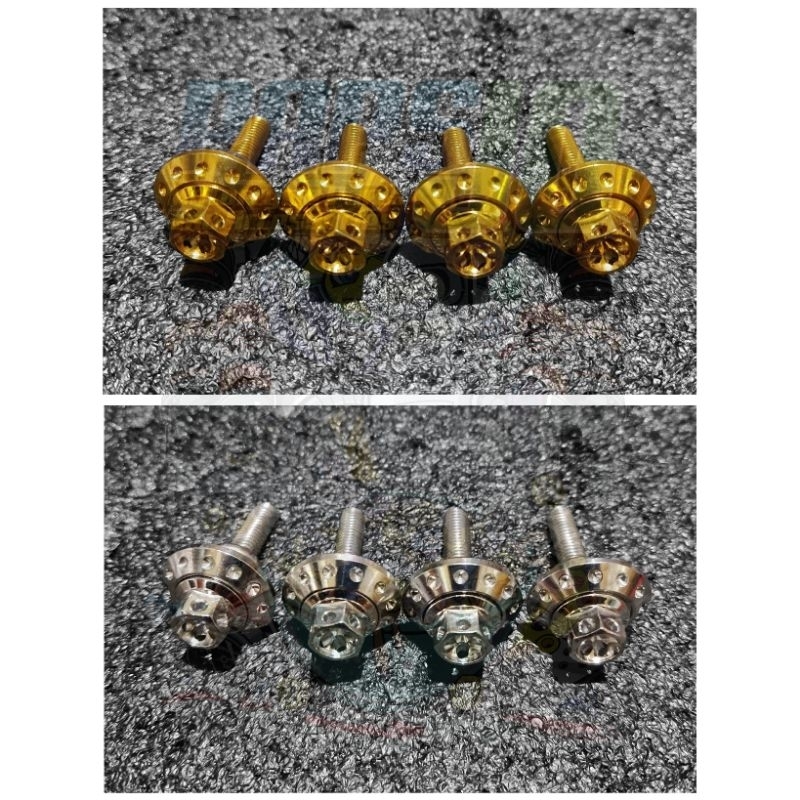 HENG VISOR BOLT WITH DOTTED WASHER SET NMAX V1 V2/AEROX V1 V2/ADV 4PCS ...