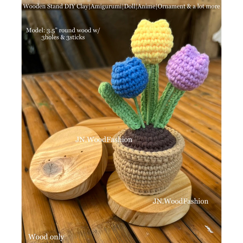 JN.WoodFashion Chibi Clay | Crochet Doll | Amigurumi Stand Round DIY ...