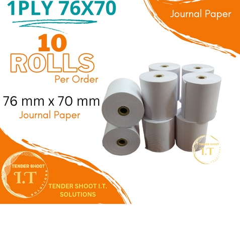 10 rolls 76x70 1Ply Journal Paper for Epson TMU220 PB PD PA and other ...