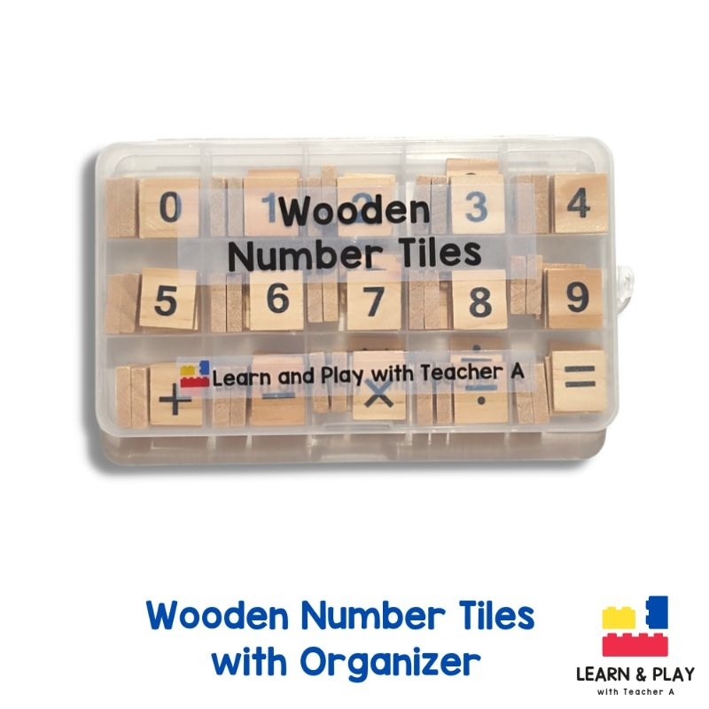 Wooden Number Tiles with Organizer | Shopee Philippines