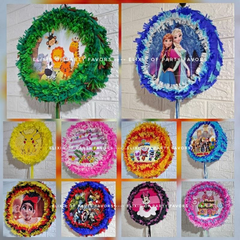 Character Piñata Round Pull String Piñata | Shopee Philippines