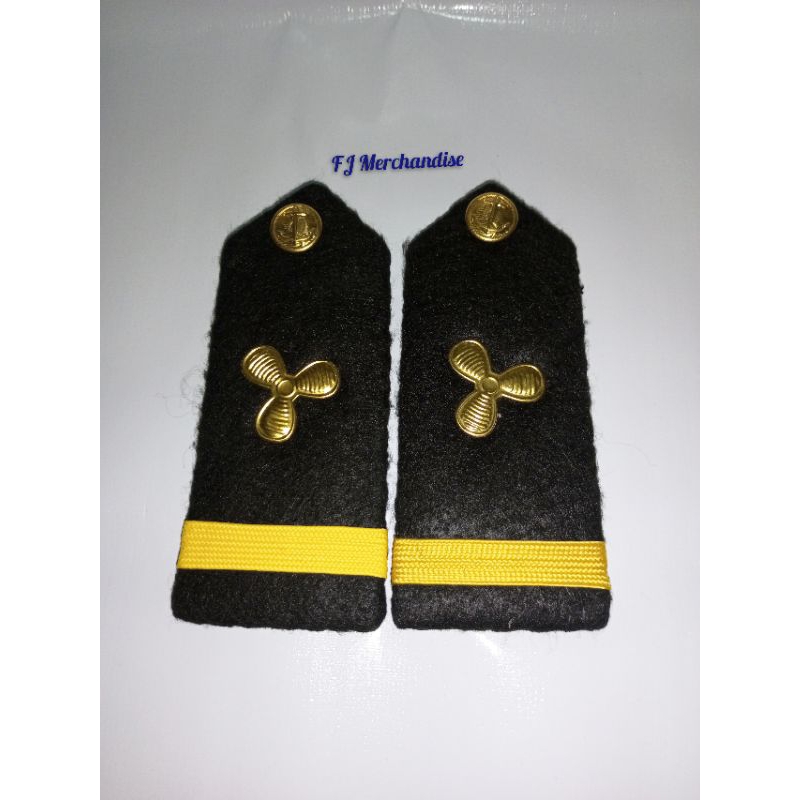 Marine/Seaman Shoulder Board Black Pair with Design Propeller Pin ...