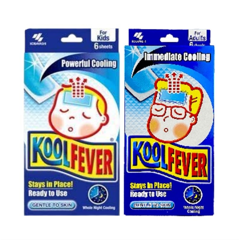 Kool Fever Immediate Cooling Gentle to Skin for Kids/Adults 6 Sheets ...