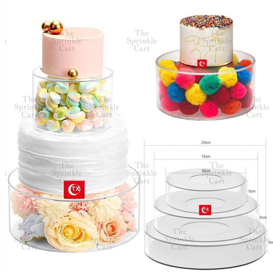 Acrylic Transparent Cake Separator Fillable Cake Spacer Decoration TSC ...