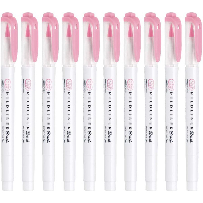 Zebra Mildliner Brush Mild Pink Highlighter (Water Based) | Shopee ...