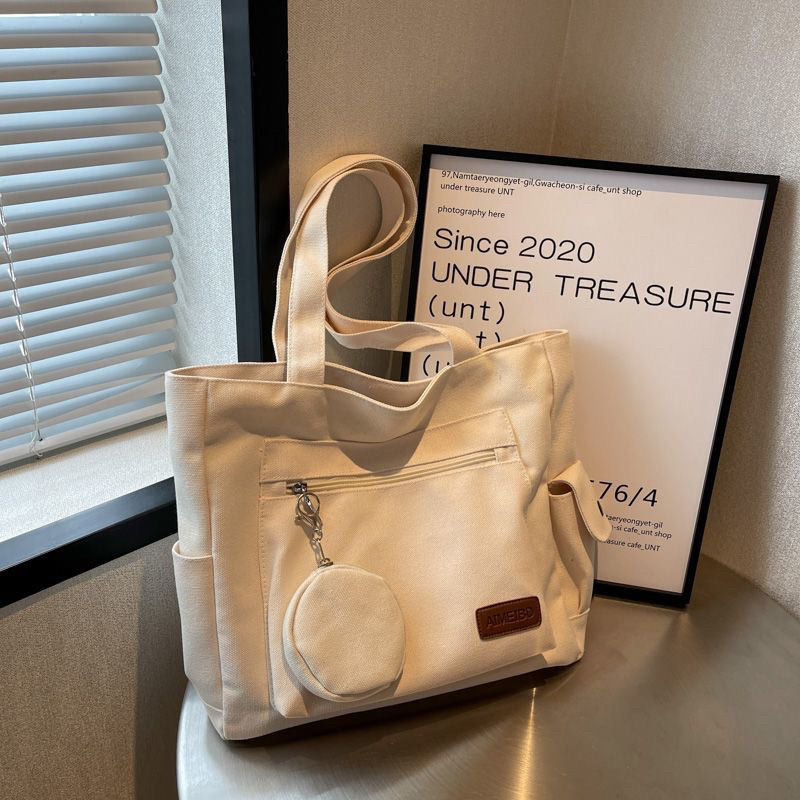 Mia fashion ST0313 minimalist canvas large bag 2023 new college ...