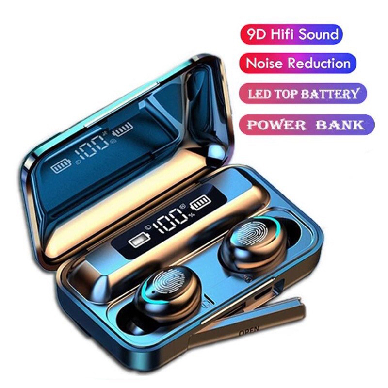 F9 9D Sound TWS 5.0 Bluetooth Earphones Wireless Earbuds Sport Gaming ...