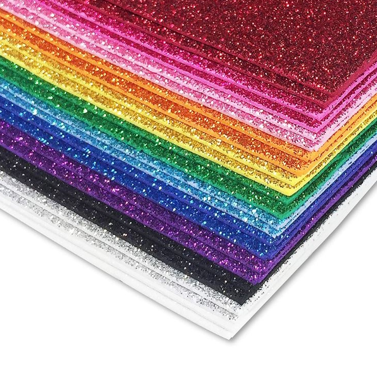 5 Sheets /Pack Glitter Foam Art Paper Sticker Materials DIY Designs ...