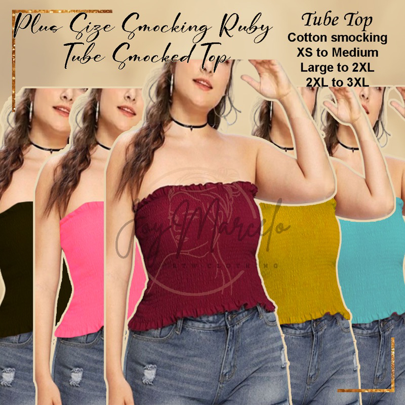 PLUS SIZE SMOCKING RUBY TUBE SMOCKED TOP for women smocked tops ...