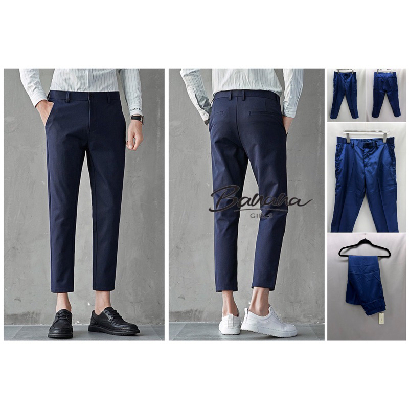 Ankle Dark Blue Formal Pants Slacks For Mens 201 | Shopee Philippines