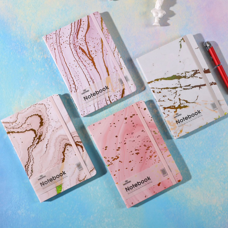 Pink Gray Marble Foil A5 Regular & A6 Mini Hardbound Notebook Journal ...